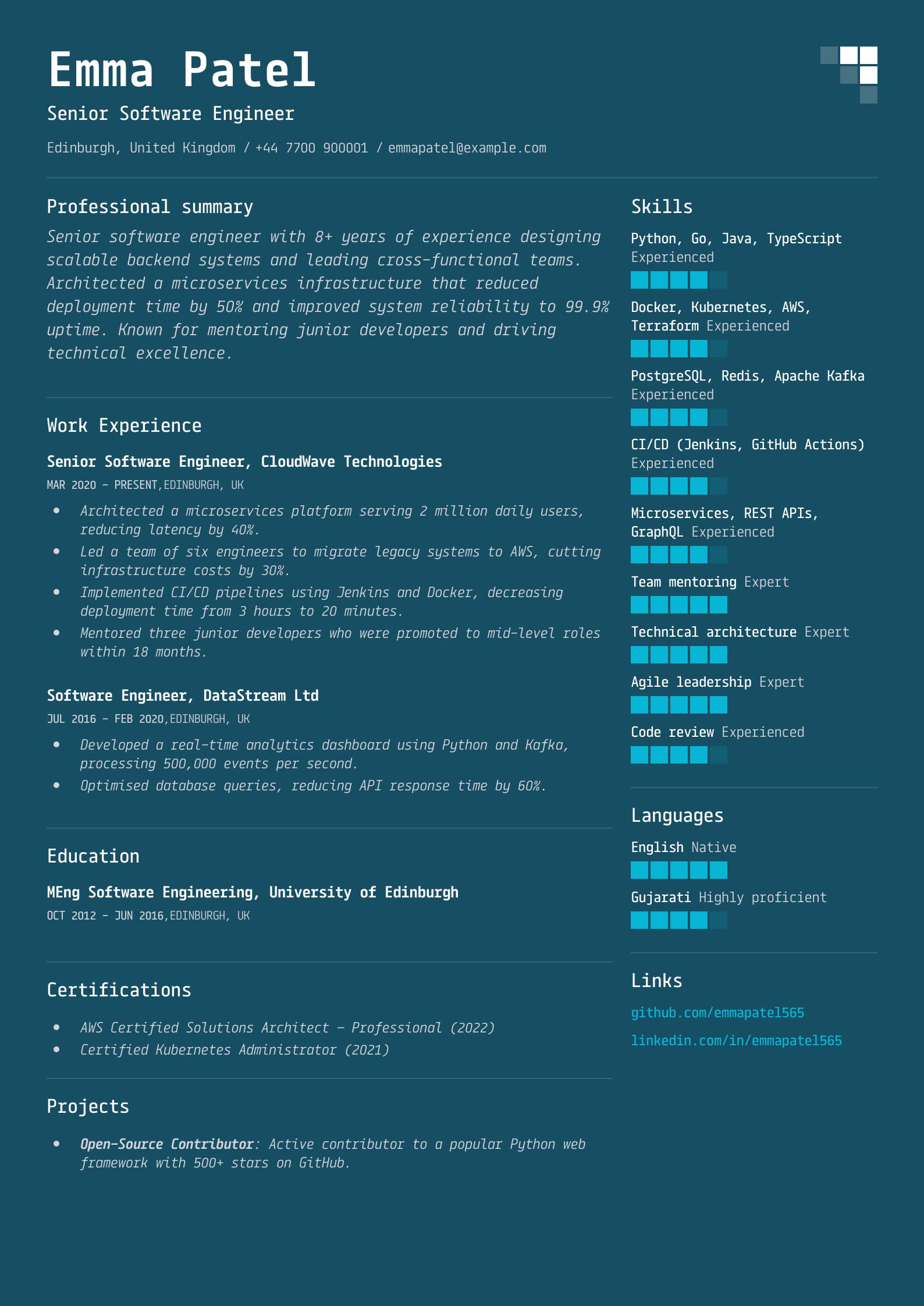 Software Engineer CV: Writing Guide, Examples, and Tips